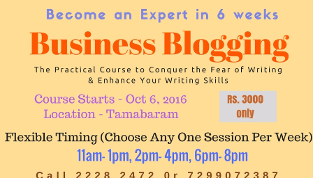 Blogging in Chennai