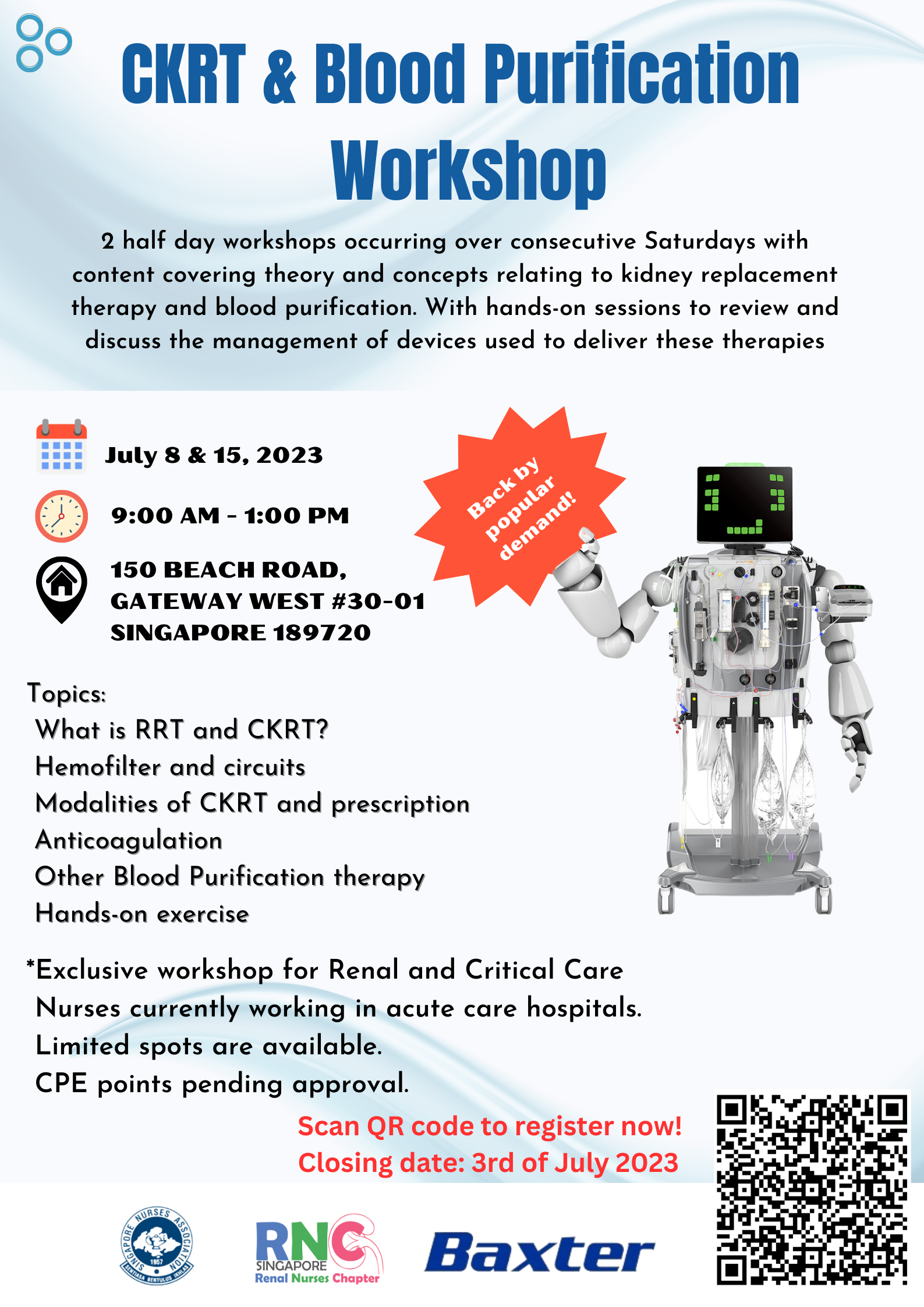 Book CKRT & Blood Purification Workshop tickets, Singapore | SINGAPORE ...